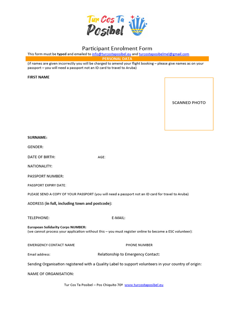 ESC Participant App Form 2024 03 | Download Free PDF | Identity Document