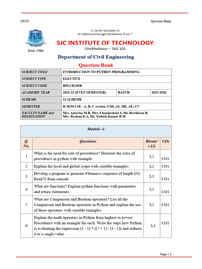 Question Bank | Download Free PDF | Control Flow | Computer Program
