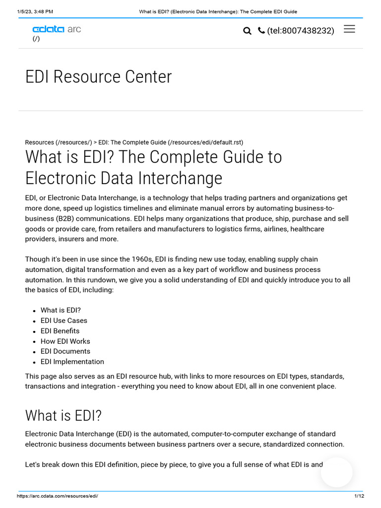 What Is EDI - (Electronic Data Interchange) - The Complete EDI Guide | PDF | Electronic Data ...