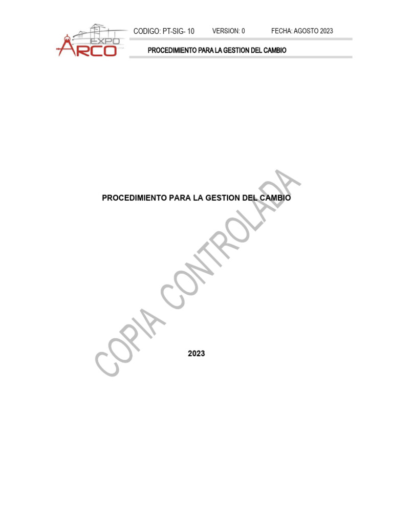 Pr-Sig-10 Gestion Del Cambio | PDF | Evaluación | Sas (software) Pr-Sig-10 Gestion Del Cambio | PDF | Evaluación | Sas (software)