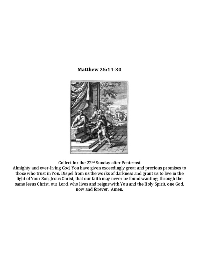Matthew 25-14-30 Exegetical | PDF | Parables Of Jesus | Gospel Of Matthew