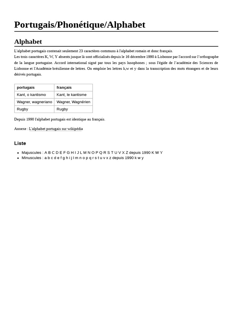 Alphabet portugais et prononciation | PDF | Alphabet latin | Portugais