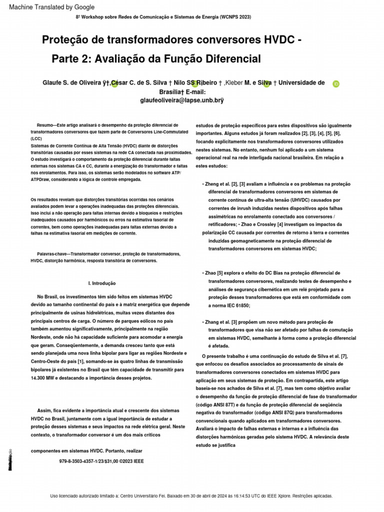 HVDC Converter Transformers Protection - Part 2 Differential Function ...
