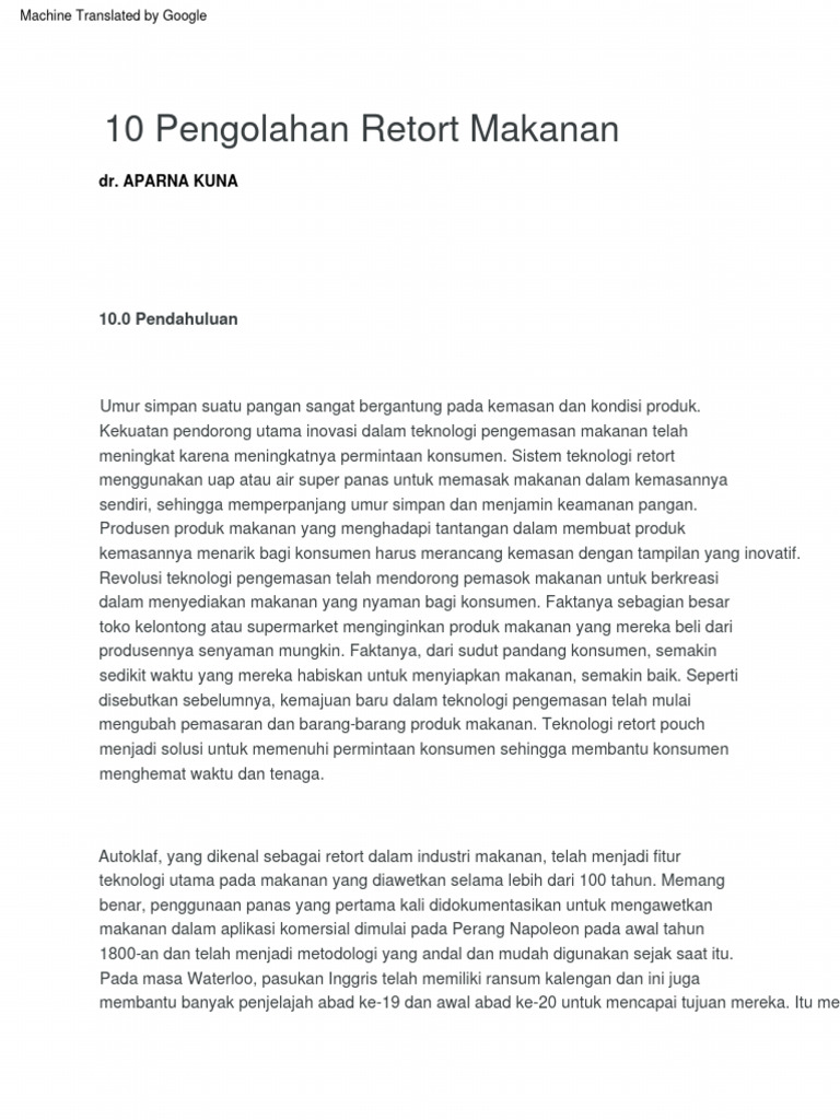 Biaya Jasa Retort Makanan Murah | PDF