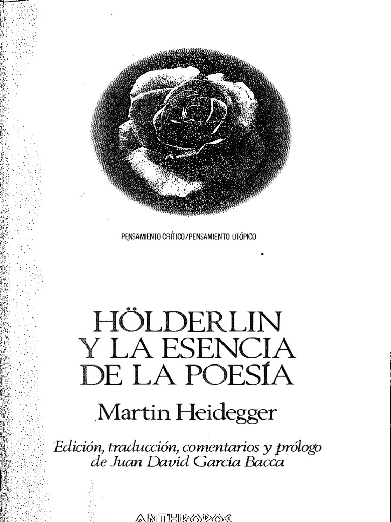 Hölderlin y La Esencia de La Poesía (Martin Heidegger) (Z-Library) | PDF | Verdad | Esencia