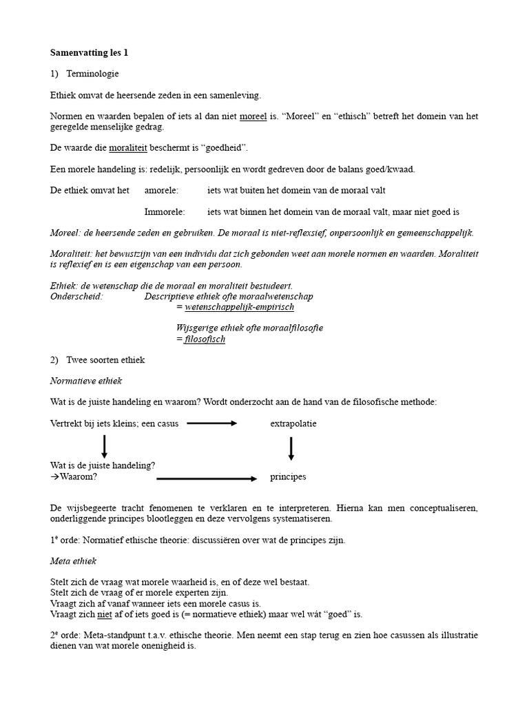 Ethiek Leerstof Proefexamen | PDF