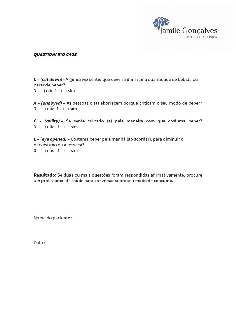 Questionario Cage | PDF