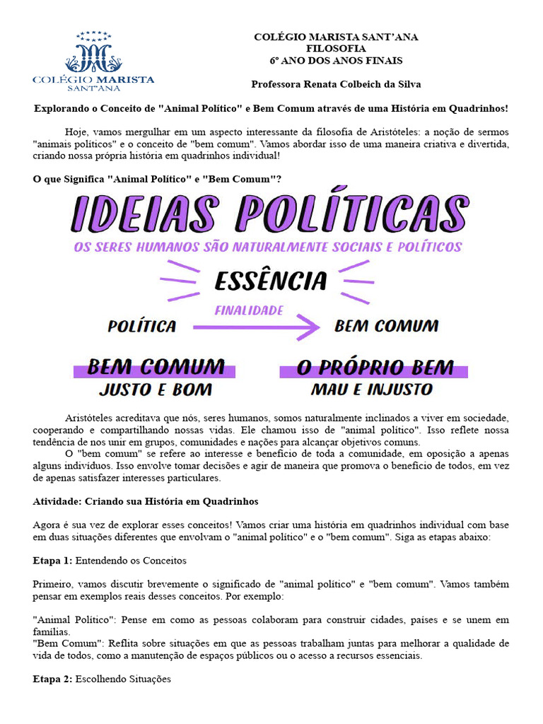 Filosofia: Animal Político e Bem Comum | PDF | Bem comum | Narrativa