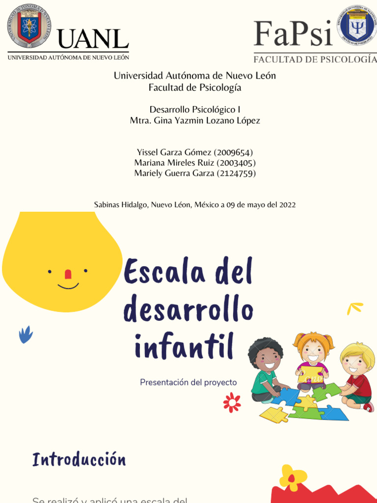 Escala Del Desarrollo Infantil | PDF | Educación de la primera infancia ...