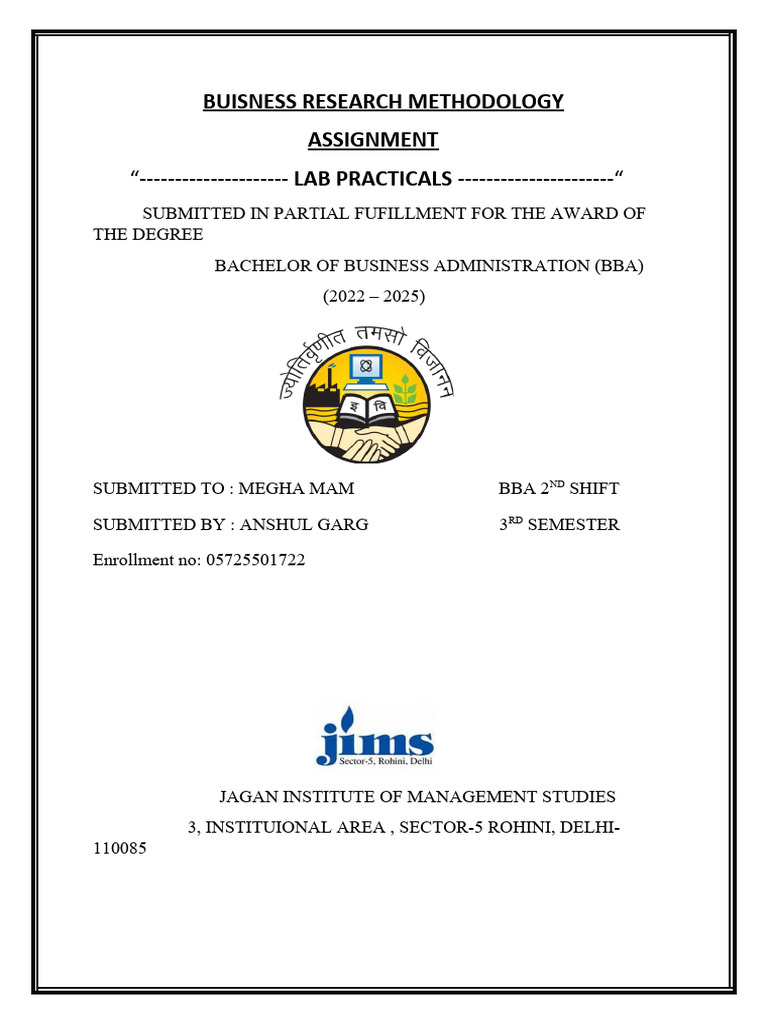 Buisness Research Methodology Front Page | PDF | Business