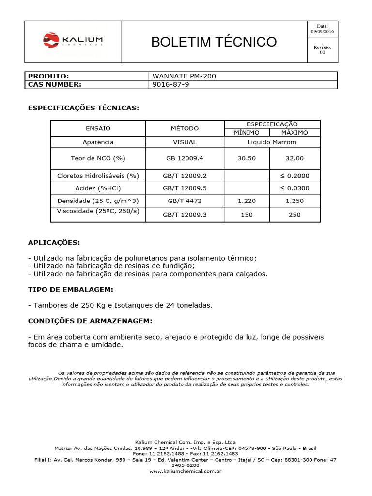 BT Wannate PM 200 (Mdi) - Rev00.. | PDF | Materiais