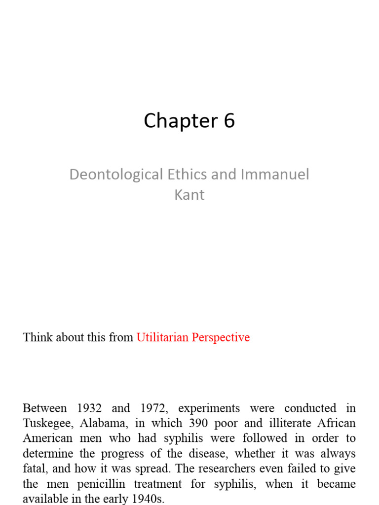 Chapter 6 - Deontological Ethics Emmanuel Kant | PDF | Utilitarianism | Immanuel Kant