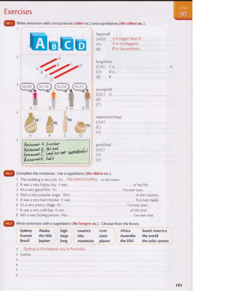 Superlatives Exercises | PDF