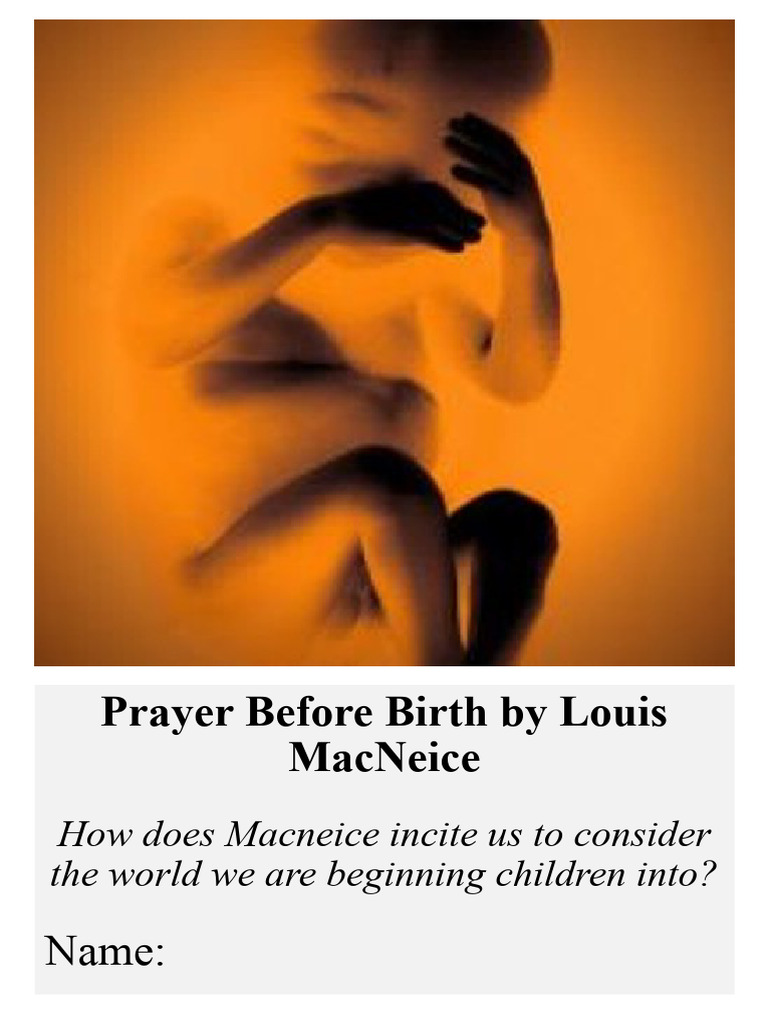 Analysis of "Prayer Before Birth" Poem | PDF