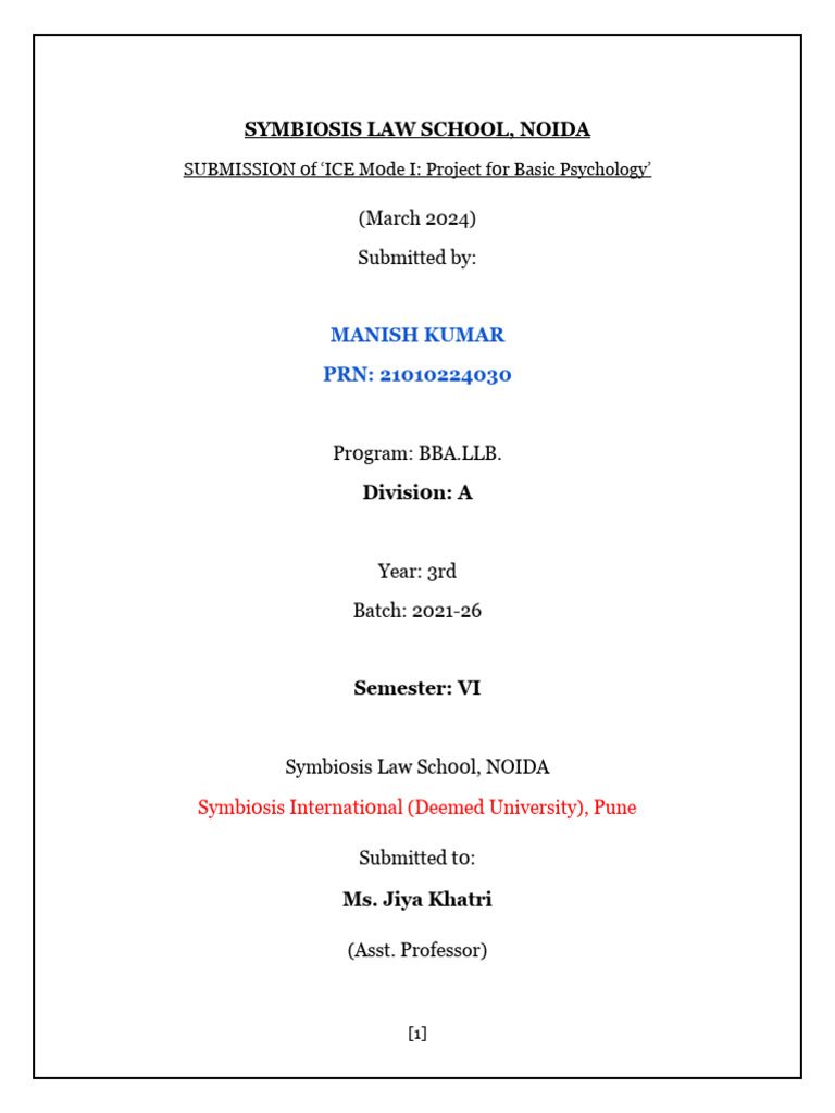 Psychology Project | PDF | Id | Sigmund Freud