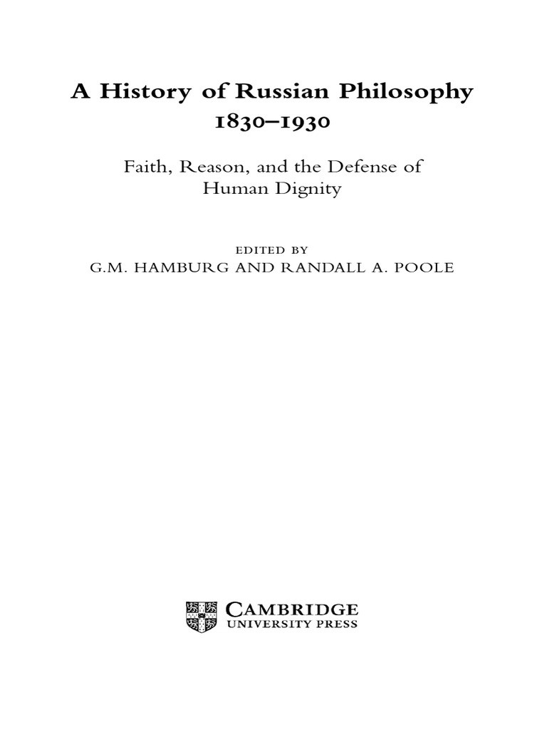 A History of Russian Philosophy 1830-1930: Faith, Reason, and The ...