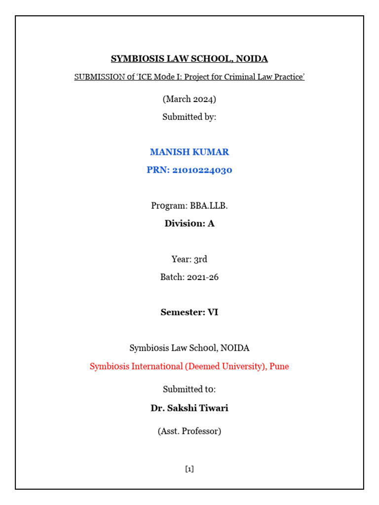 Law Student's Criminal Law Project | PDF | Acquittal | Trials