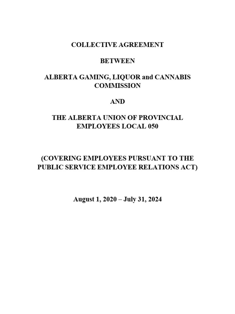AUPE Local 50 Collective Agreement 2020-2024 | PDF | Overtime | Employment