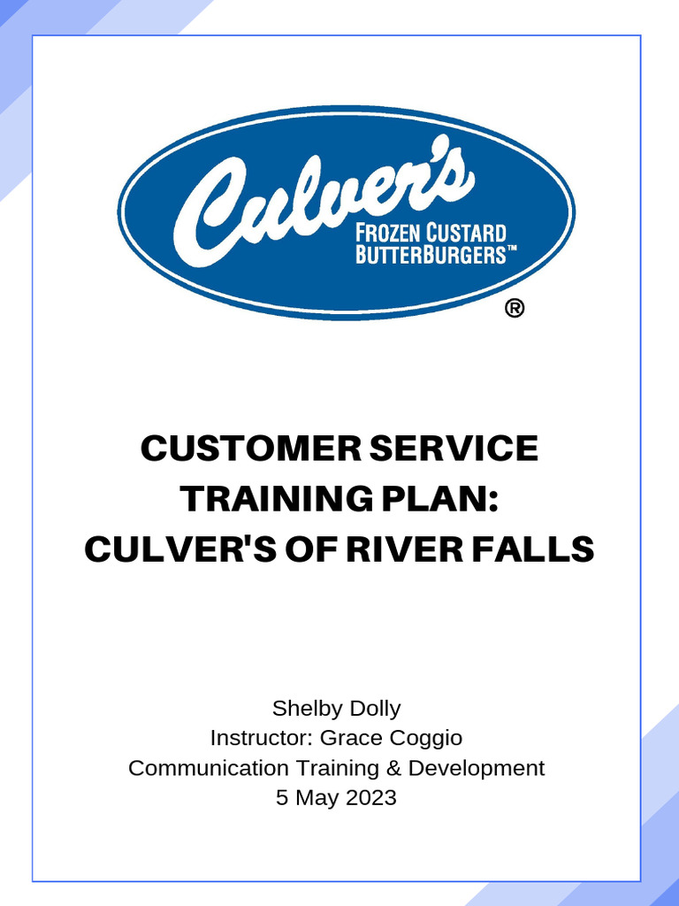Culver's Customer Service Training Guide | PDF | Nonverbal ...