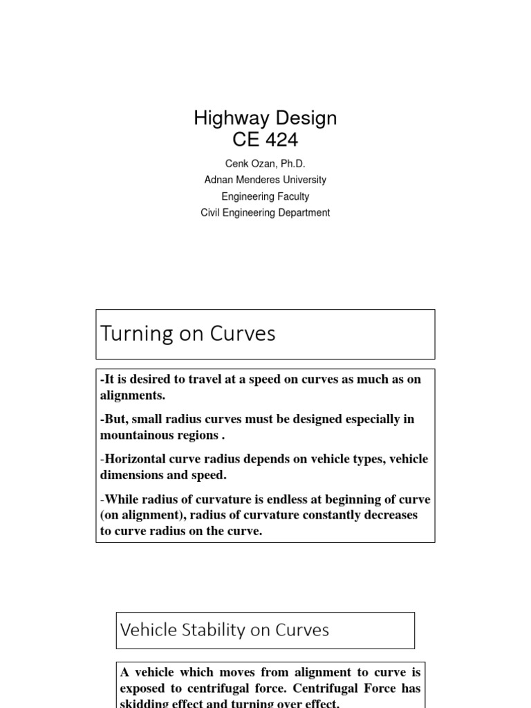 Transition Curves and Superelevation in Highways | PDF | Curvature ...