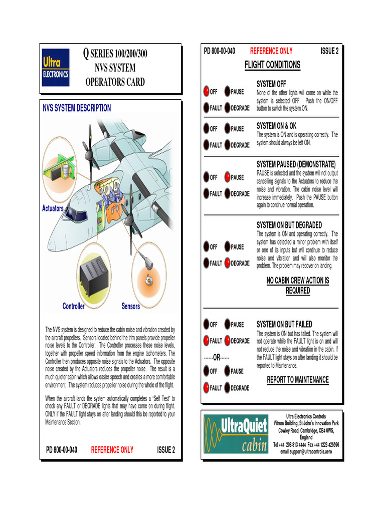 NVS System Operators Card Guide | PDF