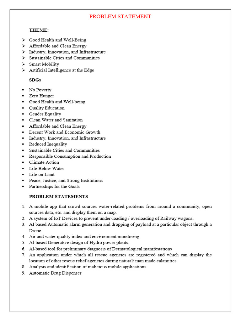 Problem Statements - Project | PDF | Agriculture | Artificial Intelligence