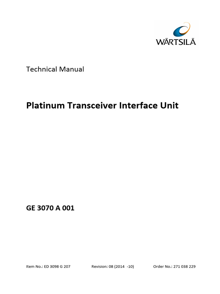 Wartsila TM Platinum TIU RADAR1000 | PDF | Booting | Radar