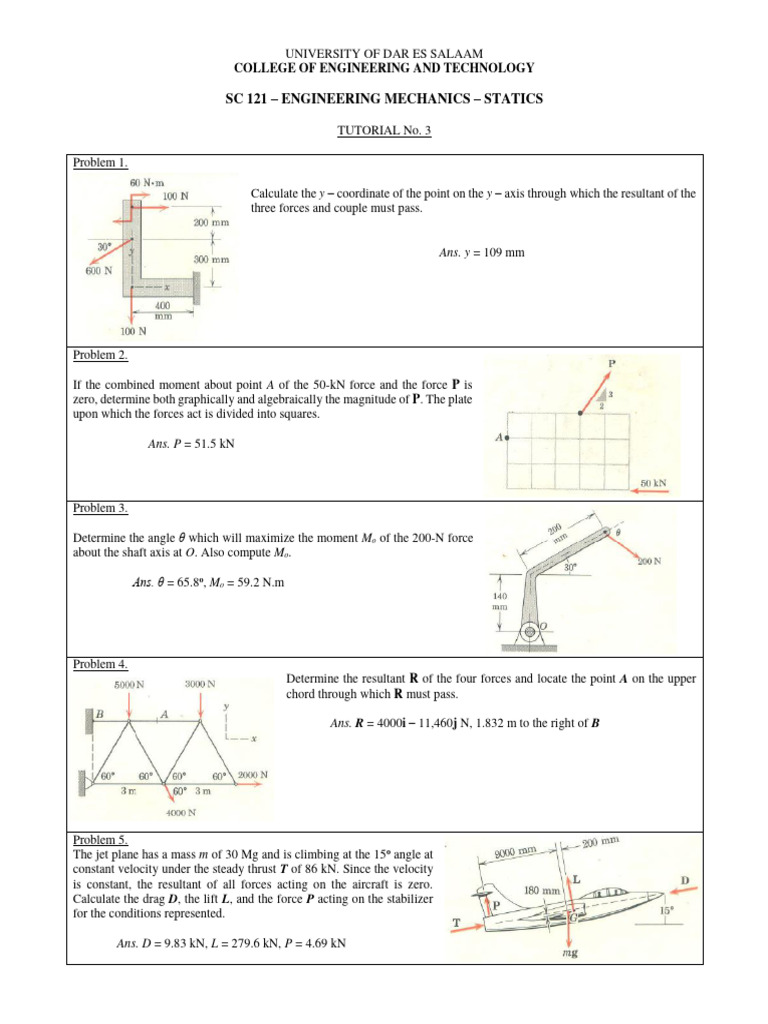 Engineering Mechanics Statics Tutorial 3 | PDF