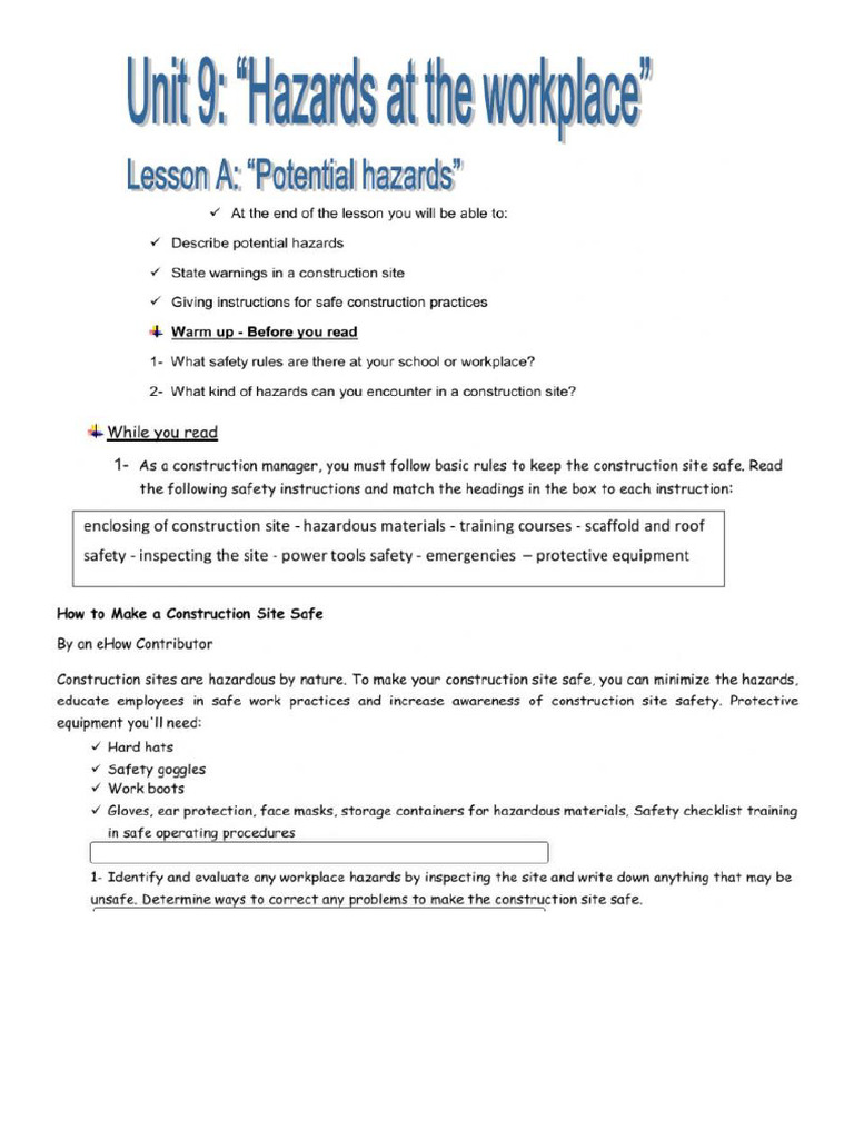 Unit 1 Potential Hazards | PDF