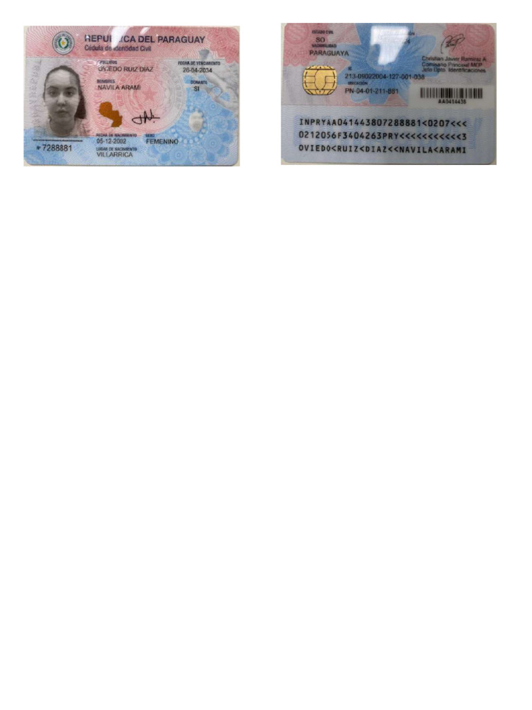 Cedula de Identidad - Navila Oviedo - Compressed | PDF