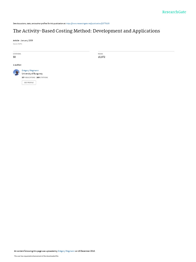 Activity Based Costing Method | PDF | Management Accounting | Strategic ...