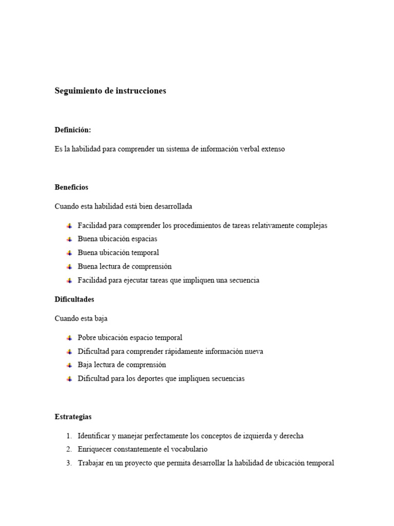 04 Seguimiento de Instrucciones | PDF | Ciencia cognitiva | Cognición