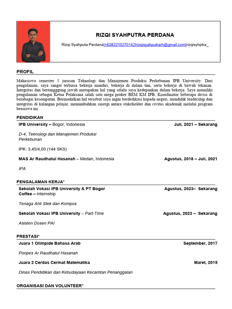 (Template CV Universitas) CV - Nama | PDF