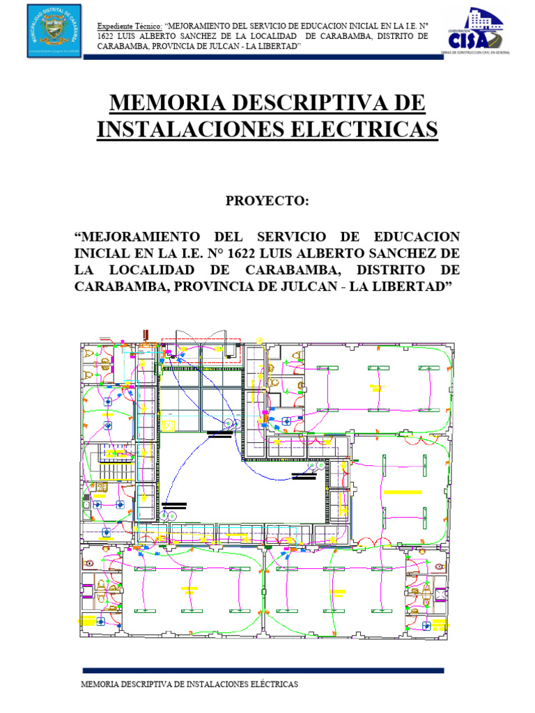 Memoria Descriptiva Inst. Electricas | PDF | Distribución de energía eléctrica | Cantidades fisicas