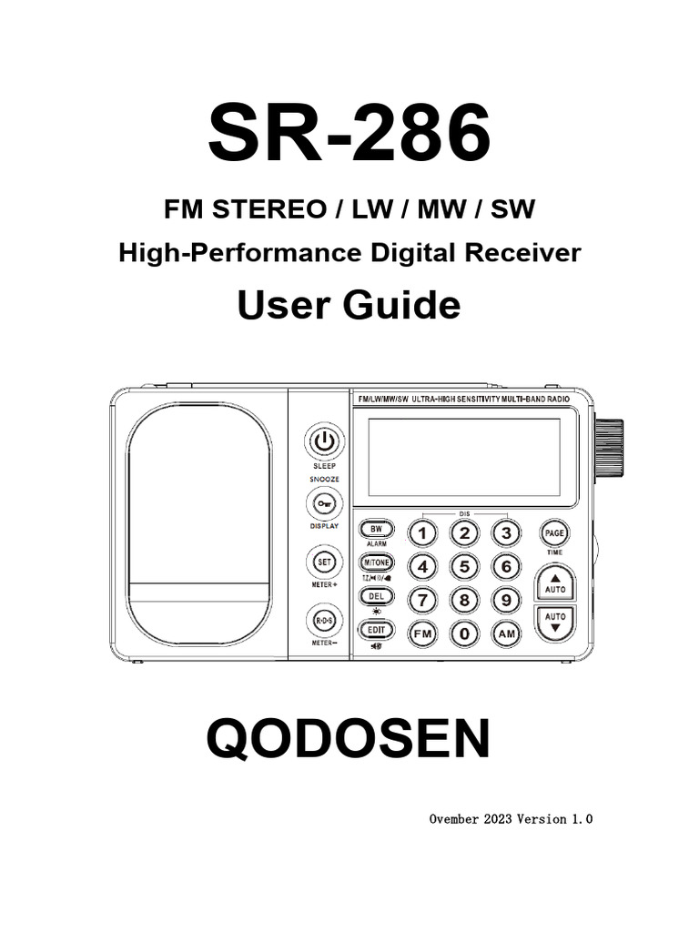SR 286 English Manual 2 | PDF | Frequency Modulation | Headphones