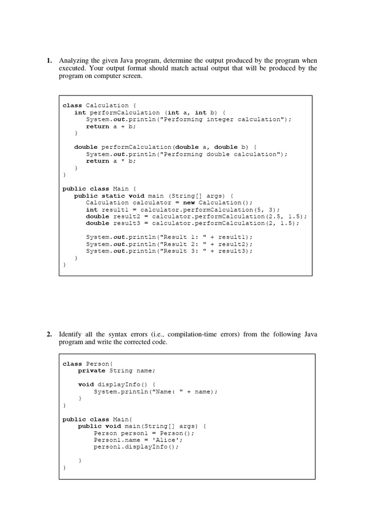 Sample Questions For Midterm Exam Cse215 Sec 19 Spring2024 Pdf Constructor Object