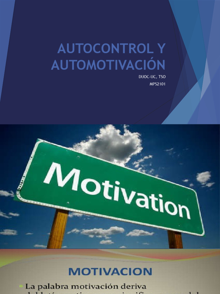 Motivación y Autocontrol Personal | PDF | Motivacional | Motivación