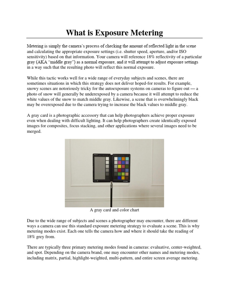 What Is Exposure Metering | PDF | Exposure (Photography) | Camera