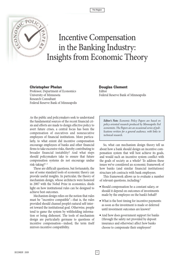 Incentive Compensation in Banking | PDF | Employment | Incentive