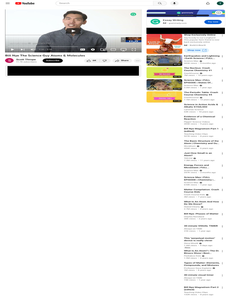 Bill Nye The Science Guy Atoms & Molecules - YouTube | PDF | Chemistry ...