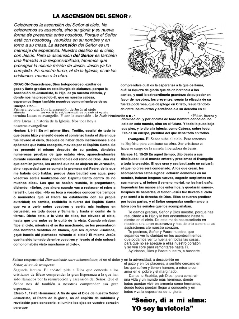 La Ascensión Del Señor B | PDF | Ascension de jesus | Jesús