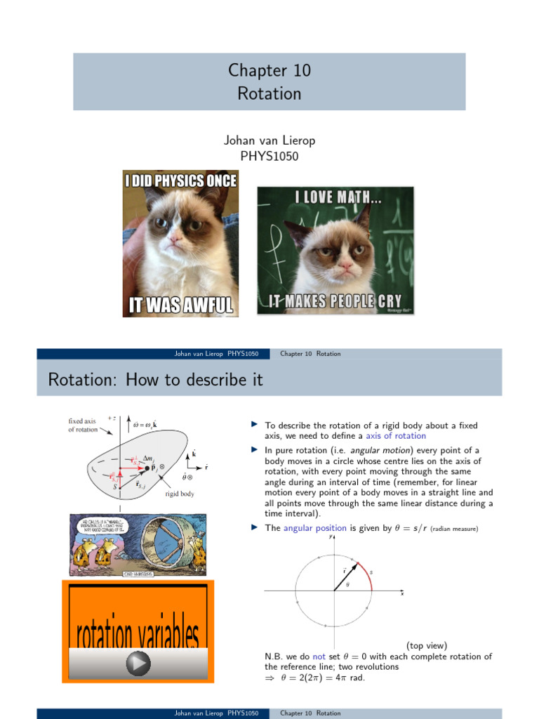 Rotation | PDF | Torque | Rotation Around A Fixed Axis