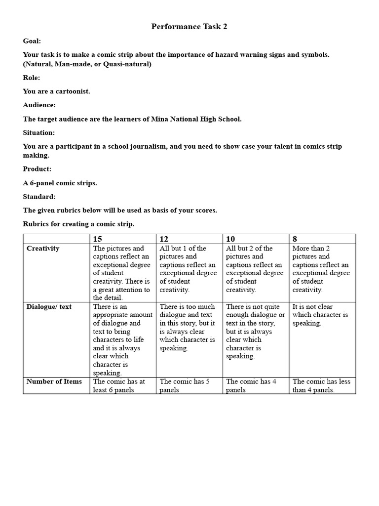 Performance Task 2 | PDF | Language Arts & Discipline | General Fiction