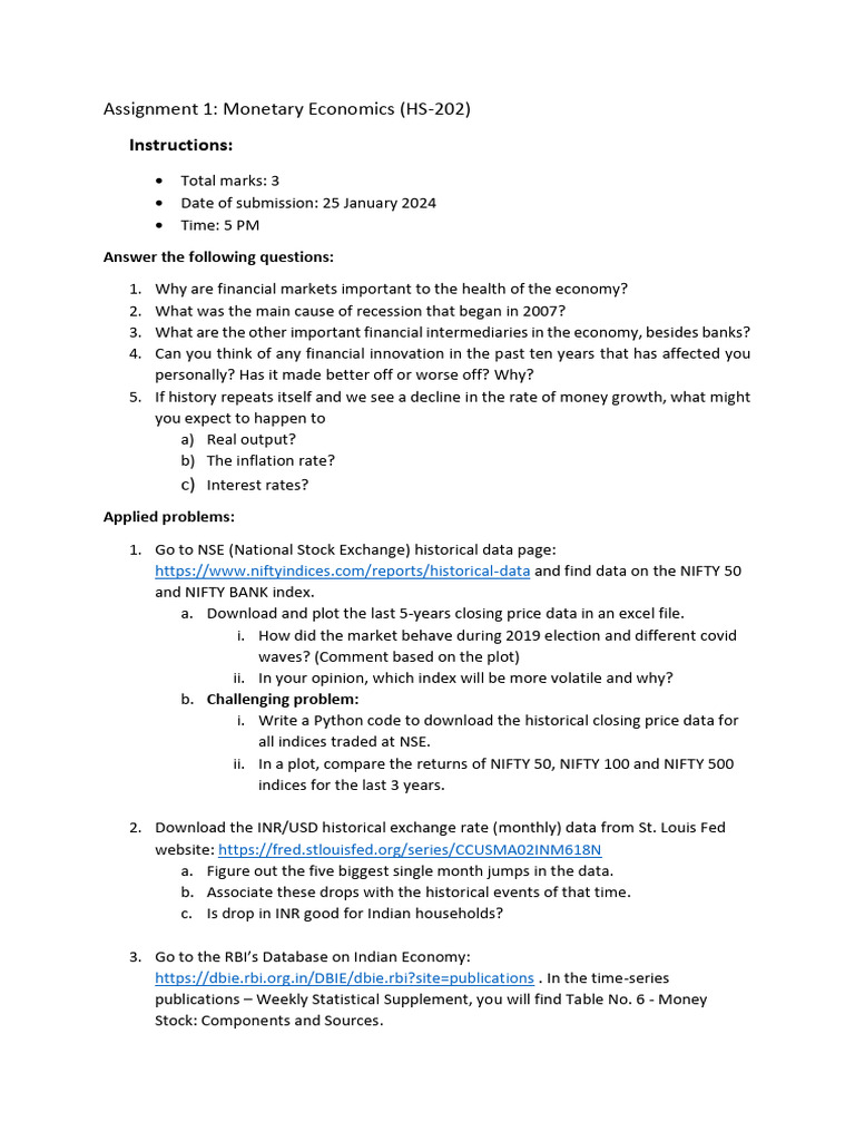 Assignment 1 | Download Free PDF | Money Supply | Money