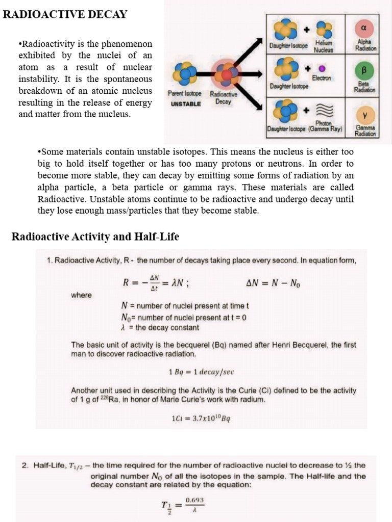 P6 (Radioactive Decay) | PDF | Home & Garden | Science & Mathematics