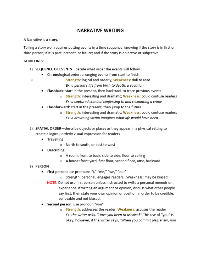 Writing A Narrative | PDF | Bias | Narration