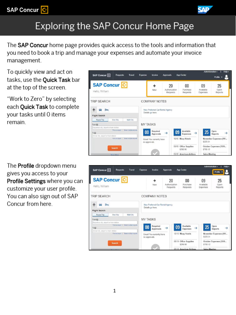 SAP Concur User Guide | PDF