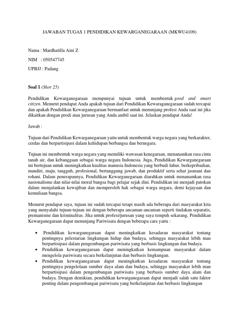 Tugas 1 PKN | PDF | Ilmu Sosial | Kesehatan Holistik