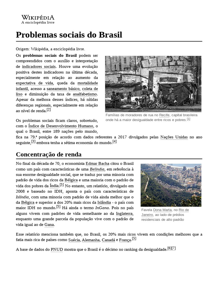 Problemas Sociais Do Brasil | Download grátis PDF | Brasil