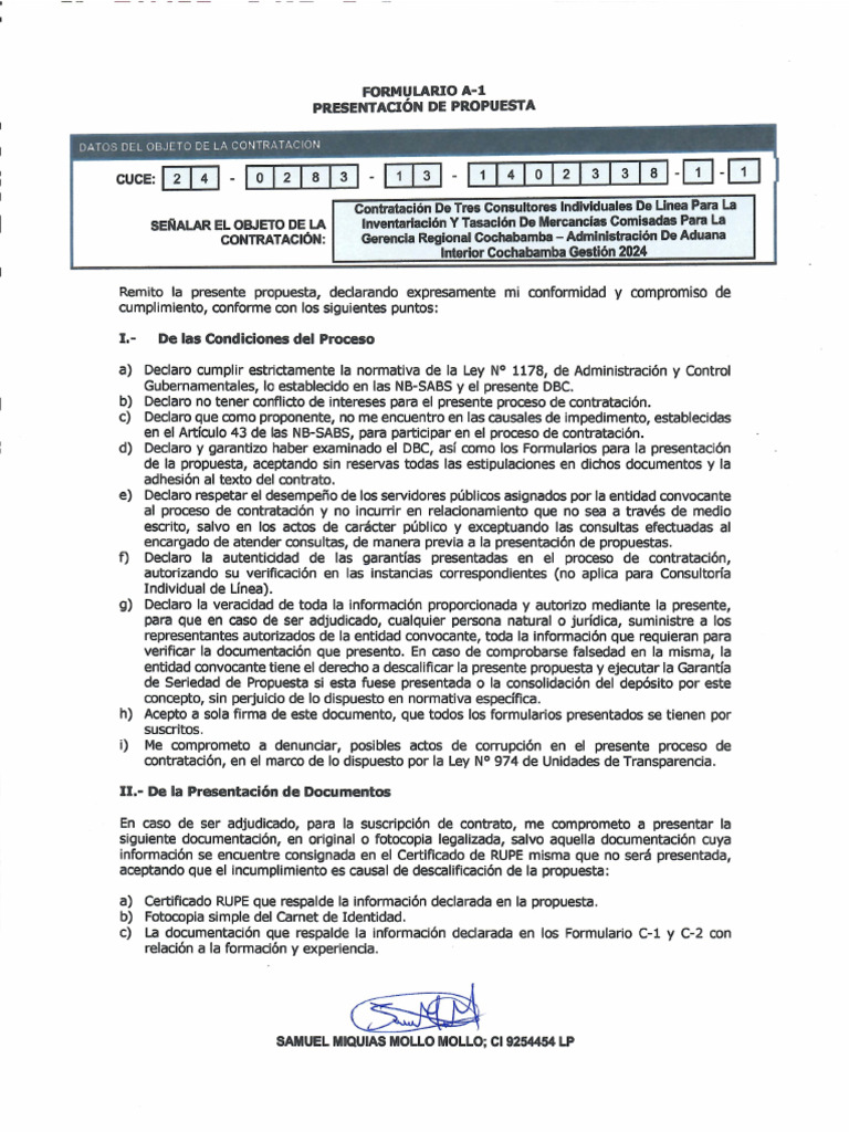 Formularios Samuel Mollo Mollo | PDF | Microsoft Excel | Business